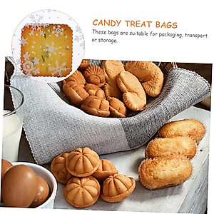 ULTECHNOVO 100pcs Baking Bags Candy Bag Cookie Bags Biscuit Bag Candy Wrapper Candy Treat Bags Cello Bags for Cookies Party Bag Self-Adhesive Cookie Pouch Sealing Biscuits Bags