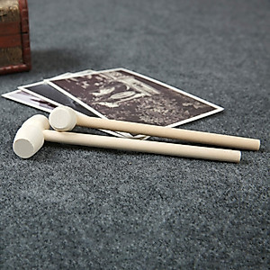 24 Pieces Mini Wooden Hammers Mallets Gavel Toy for Kids, Cute Breakable Heart Hammers for Chocolate