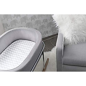 Waterproof Bassinet Sheets 2-Pack for Baby Boy or Baby Girl - (Grey Chevron & Grey Polka Dots)