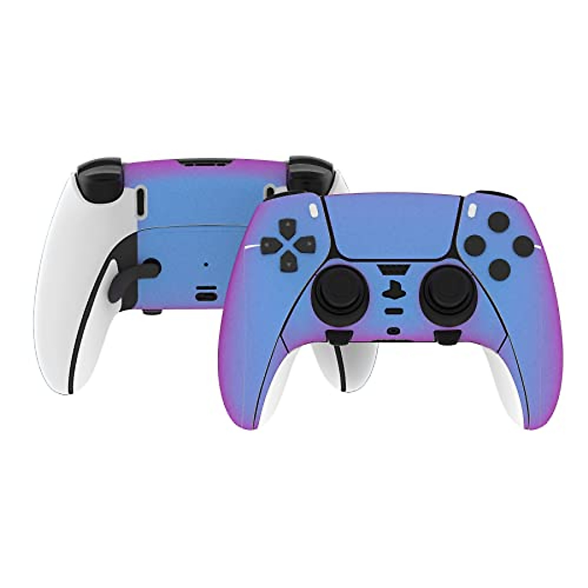 PlayVital Skin Decals Set for ps5 Edge Controller, Custom Sticker Vinyl Decal Skins Wrap for ps5 Edge Wireless Controller - Chrome Purple Blue