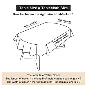 Wolkemer Oval Tablecloth 60 x 84 Inch Washable Fabric Table Cloth Solid White Table Cover for Dining Wedding Party Banquet Tabletop Decoration