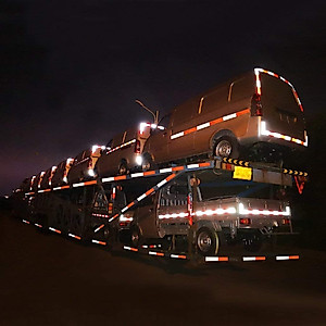 EZtar DOT-C2 Reflective Safety Tape 2 Inch x 150 Feet Red/White High Intensity Self Adhesive Waterproof Reflector Conspicuity Tape for Vehicles,Trailers,Boats,Signs