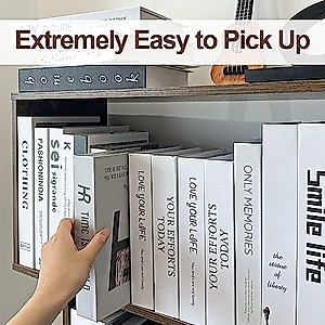 Aroktake 5-Tier Bookshelf, Geometric Bookcase with Anti-Tipping Device, S Shaped Book Shelves, Freestanding Decorative Storage Shelving for Living Room Home Office (Rustic Brown)