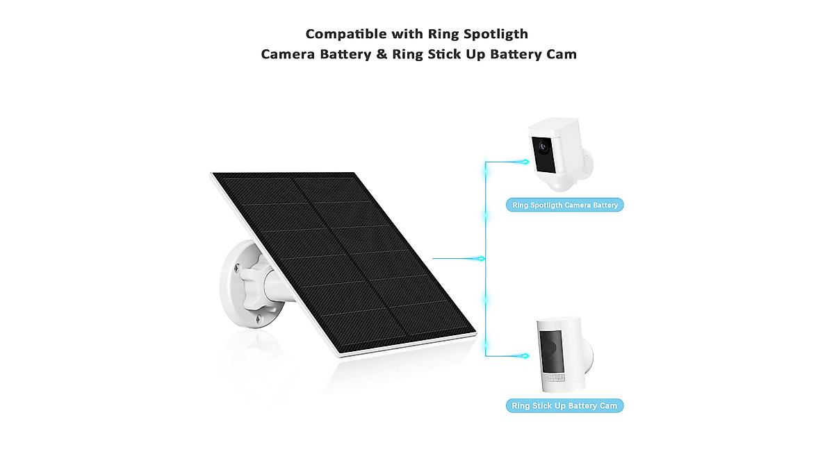 Solar Panel for Ring Camera - 5W Outdoor Solar Power Solution