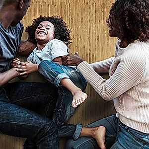 FOREST FLOOR Thick Printed Foam Tiles, Premium Wood Grain Interlocking Foam Floor Mats, Anti-Fatigue Flooring, 3/8" Thick, Light Bamboo, 24 Square Feet (6 Tiles)