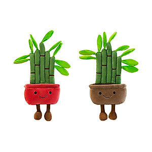 XIZHI 2Pcs Soft Plant Plush Pillow Toy 11" Stuffed Succulents Plush Pillow Succulents Stuffed Throw Plushie Pillow Doll Gift for Kids Boys Girls and Office Room Decorate,Red+Grey