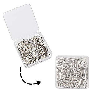 PH PandaHall 220pcs Noodle Tube Beads 4 Sizes Silver Long Curved Tube Noodles Beads Brass Tube Spacer Beads for DIY Wrist Bracelet Anklet Necklace Earring Jewelry Making(50mm, 40mm, 30mm, 25mm)