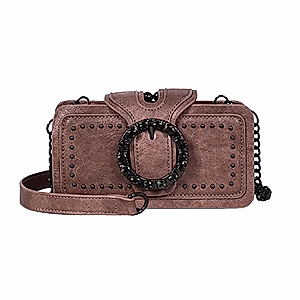 Emprier Square Small Satchel Clutch Purse for Women Cell Phone crossbody Bag Rivet Evening Handbag