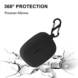 VAEKNVG Silicone Case Compatible with Vibe 200 TWS Shockproof Protective Earbuds Cover with Carabiner Accessories(Black)