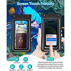 v-Golvin Floating Universal Waterproof Phone Pouch, IPX8 Cellphone Dry Bag Waterproof Case for iPhone 13 12 11 Pro Max SE 2020 XS Max XR X 8 7 6s Plus S10 S9 S20 S21 Note 20/10 Up to 7 inches -2 Pack
