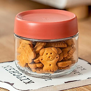 Glass Jar with Scew Lid, Overnight Oats Jars, Condiment Salad Dressing Sauce Meal Prep Containers, 10oz Wide Mouth Food Jars for Baby Food Snacks Sugar Spice, Glass Food Storage Containers Airtight