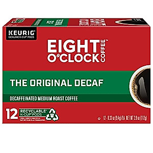Eight O'Clock Cofee Original Decaf, Keurig Single Serve K-Cup Pods, 72 Count (6 Packs of 12)