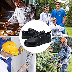 LMQLZHYC Men's and Women 'S Non Slip Work Shoes Slip Resistant Food Service Shoes Chef Shoes Nursing Shoes Size 6.5 Black