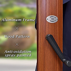 PURPLE LEAF 9' X 12' Double Top Deluxe Wood Pattern Rectangle Patio Umbrella Offset Hanging Umbrella Outdoor Market Umbrella Garden Umbrella, Beige