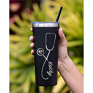AVITO 22 oz Personalized Nurse Gift, Laser Engraved Nurse Tumbler with Stethoscope, Doctor Tumbler, Doctor Gift, RN Nurse Graduation, Nursing Student