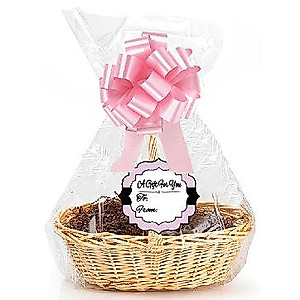 Light Pink 2Pack Designer Cello Bags/Tags/Bows Cellophane Jumbo Gift Basket Packaging Bags Flat 30" x 40"