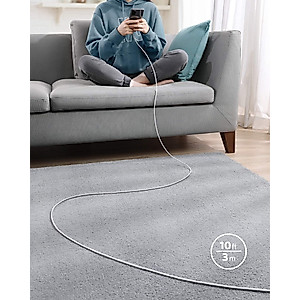 Anker Cable 100W 10ft, New Nylon USB C to USB C 2.0, Type C Charging Cable Fast Charge for MacBook Pro 2020, iPad Pro 2020, iPad Air 4, Galaxy S20, Pixel, Switch, LG, and More(Silver)