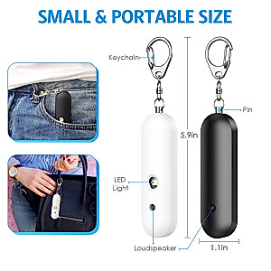 (Upgraded Version) Safe Sound Personal Alarm, 130dB Safesound Security Alarm Keychain, Dual Speakers, Emergency Self Defense Alarm with LED Light, for Kids, Women, Elderly (2 Pack)