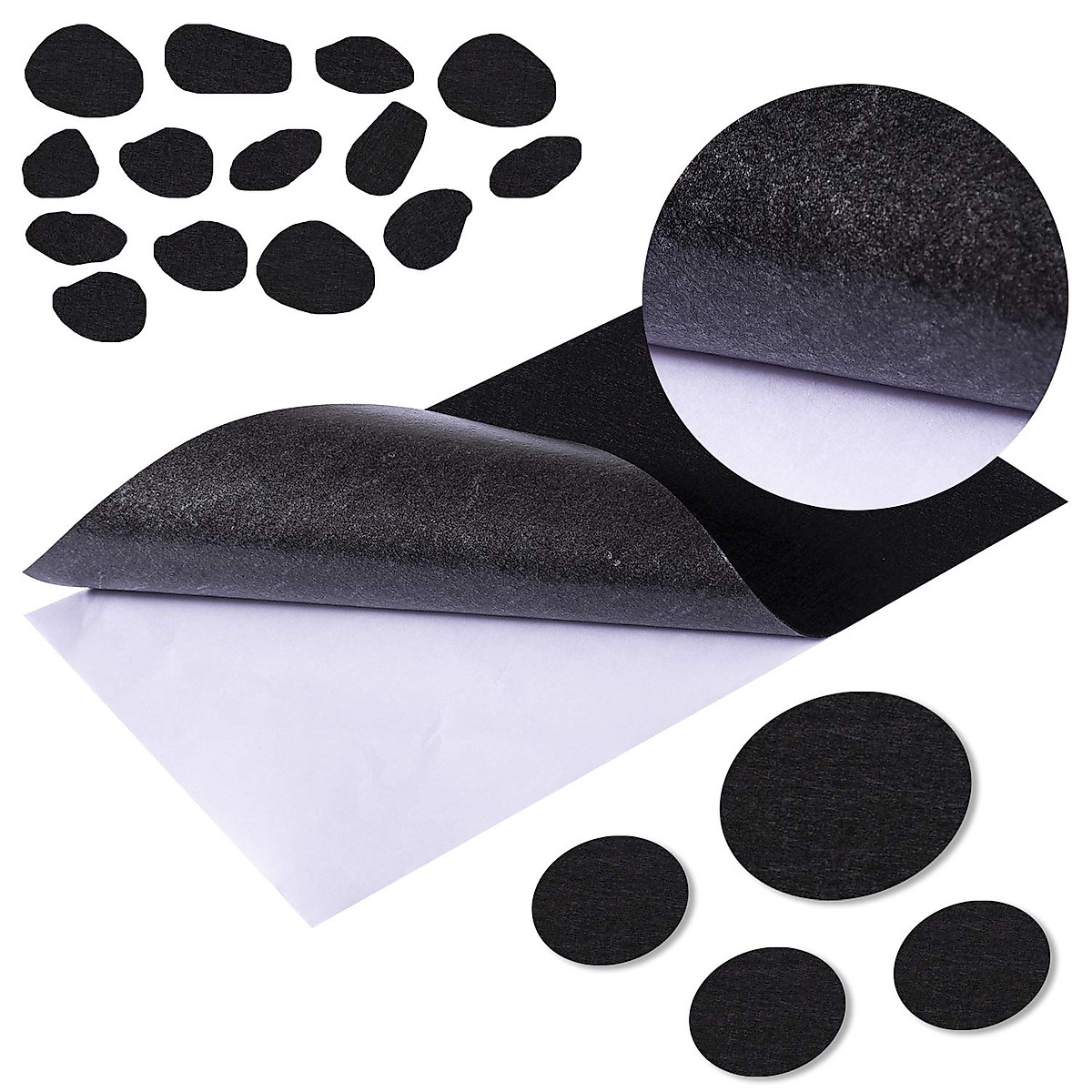 18 Pieces Halloween Adhesive Craft Felt Fabric Sheets Fabric Sticky Back Sheet for Halloween Decoration Christmas DIY Art Projects, A4 Size (Black Orange and Purple)