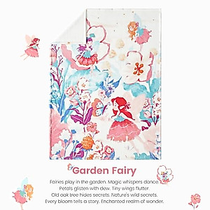 Cozy Bliss Garden Fairy Throw Blanket for Kids Luxury Printed Single Layer Plush - Offside Pure White, Most Giftable for Your Baby and Toddler 43"x59"