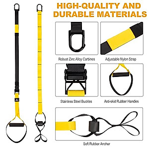 Resistance Training Kit, 2 Adjustable Bodyweight Resistance Bands with Handles + 1 Door Anchor + 5 Resistance Loop Bands for Working Out Hold up to 600 lbs Home Gym Equipment