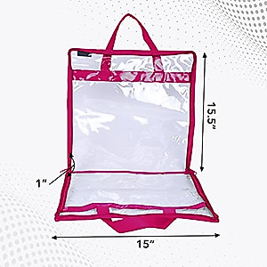 Yazzii Quilt Block Carry Case - Portable Storage Bag Organizer - Multipurpose Storage Organizer for Quilting, Patchwork, Embroidery, Needlework, Papercraft & Beading - Fuchsia Pink