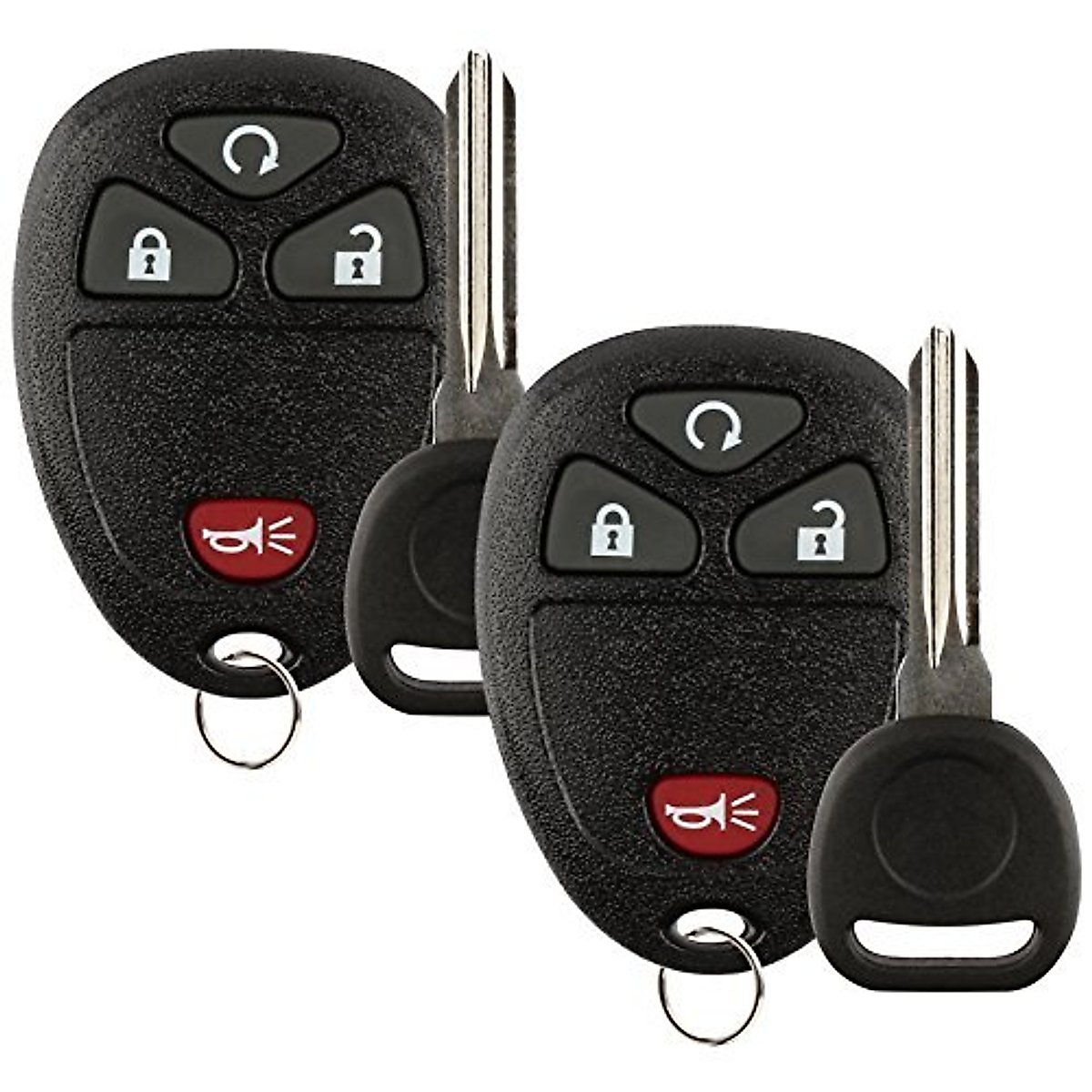 Discount Keyless Pair of Replacement 4 Button Automotive Keyless Entry Remote Control Transmitters 15913421 and Replacement ID 46 Transponder Keys
