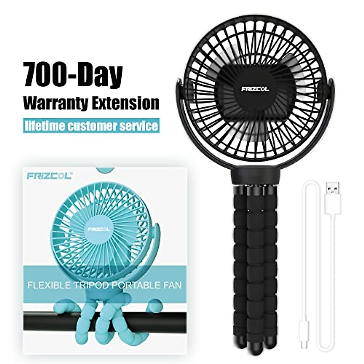 Portable Stroller Fan, Use As Power Bank, 65H 12000mAh Battery Operated Fan Flexible Tripod Baby Car Seat Fan, Personal Mini Handheld/Desk/Small Clip On Fans For Stroller, Carseat, Beach, Bed, Camping