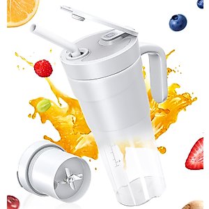 Portable Blender for Shakes and Smoothies, Mini 20000rpm Personal Blender with 6 Ultra-Sharp Blades, 16 Oz Non-BPA Mixing Juicer Rechargeable 4000mAh Electric Blender Bottles for Home, Gym, Office