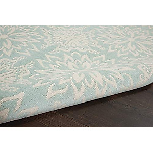 Nourison Jubilant Floral Ivory/Green 4' x 6' Area -Rug, Easy -Cleaning, Non Shedding, Bed Room, Living Room, Dining Room, Kitchen (4x6)