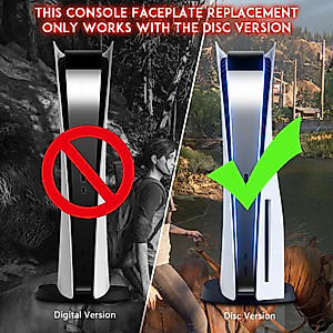 SIKEMAY PS5 Cover Plates Electroplated, PS5 Accessories Faceplates with Vented Design for Disc Edition, PlayStation5 Cover Skin, Custom Shell Plates for PS5 Console, Anti-Scratch, Dustproof - Red