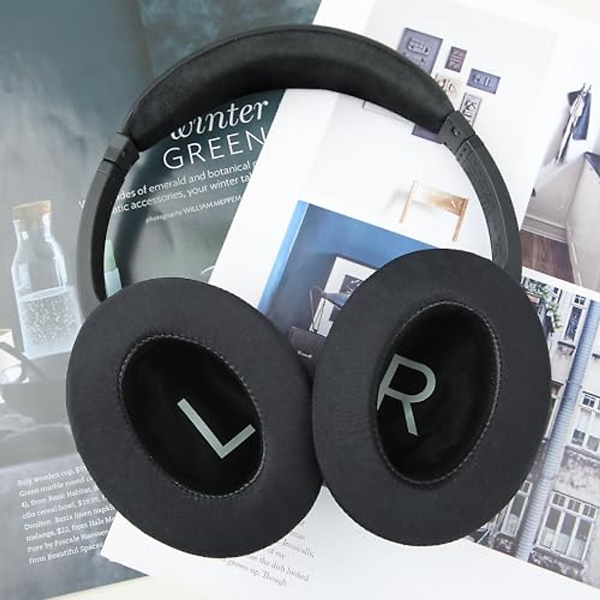 Ear Cushions for Bose QuietComfort 45 QC45 QC35 ii QC35 Ear Pads Headphones Gel Earpads Replacement with Upgraded Memory Foam, Cooling Silicone Gel and Milk Silk Fabric