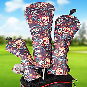 SHABIER Golf Skull Design Golf Wood Club Headcover Driver Cover for Taylormade M5 M6 Driver (Driver Head Cover)