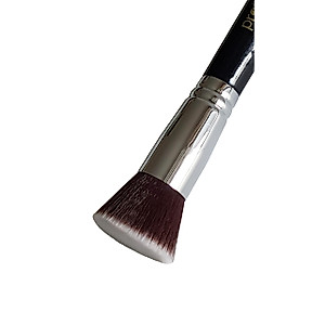 Mypreface Synthetic Blush and Bronzer Brush - Angled Kabuki Makeup Brush: Premium Foundation Brush Perfect for Face Contouring and Highlighting with Creams and Powders (Black)