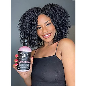 tgin Rose Water Smoothing Leave-In Conditioner for Natural Hair - Protective Styles - Curls - Waves - Detangler - Great for low porosity hair - Fine hair 13oz