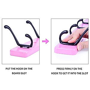 Wall Mounted Coat Rack Ethuh Rustic Wall Hook Solid Wood Hat Hanger Entryway Hanging Coat Rack4 Silver Metal for Entryway, only 1screws to Hold The Hooks Rack (Pink Black)