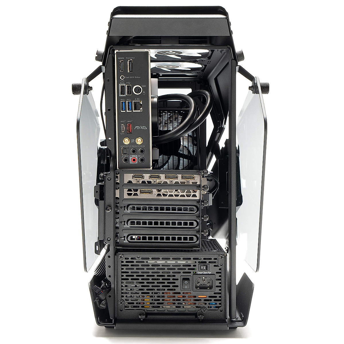 Thermaltake LCGS AH-380 AIO Liquid Cooled CPU Gaming PC (AMD RYZEN 5 3600XT 6-core, ToughRam DDR4 3600Mhz 16GB RGB Memory, RTX 3080 10GB, 1TB M.2, Win 10 Home) AHT2-B550-A38-LCS, Black