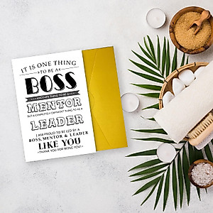 RUALOVE Funny Boss Birthday Day Card, Best Birthday Card for Boss, Appreciation Card For Mentor, Happy Boss Day For Men Woman, Card For Boss, Gift For Boss Lady, Happy Birthday Card Boss