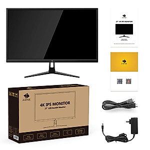 Z-Edge 27-inch Gaming Monitor Ultra HD 4K, 60Hz Refresh Rate, 3840x2160 IPS LED Monitor, 300 cd/m², HDMIx2+DPx1, U27P4K FreeSync Technology