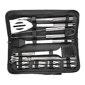Sink Kitchen Bar Sink Hand 20PCS BBQ Grill Set Professional Stainless Steel Tongs Spatula Fork Brush Barbecue Tool Set for Outdoor Camping Travel