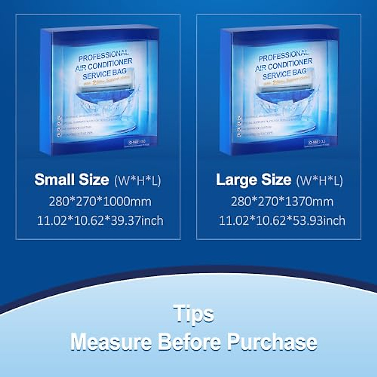 WANOSS Split Air Conditioning Cleaning Cover Bag with 10ft Water Pipe and Drain Outlet, Two Sides Support Plates Waterproof Panels Wall Mounted Air Conditioner Service Bag