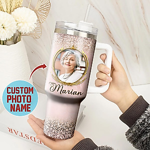 WAZONE Personalized 50th Birthday Tumbler Travel Coffee Mug Stainless Steel Tumblers With Lid 40oz Cups Custom Name Birthday Gifts For Women Mom Friends Family Sister Brother Dad Bff