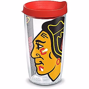 Tervis Made in USA Double Walled NHL Chicago Blackhawks Insulated Tumbler Cup Keeps Drinks Cold & Hot, 16oz, Colossal