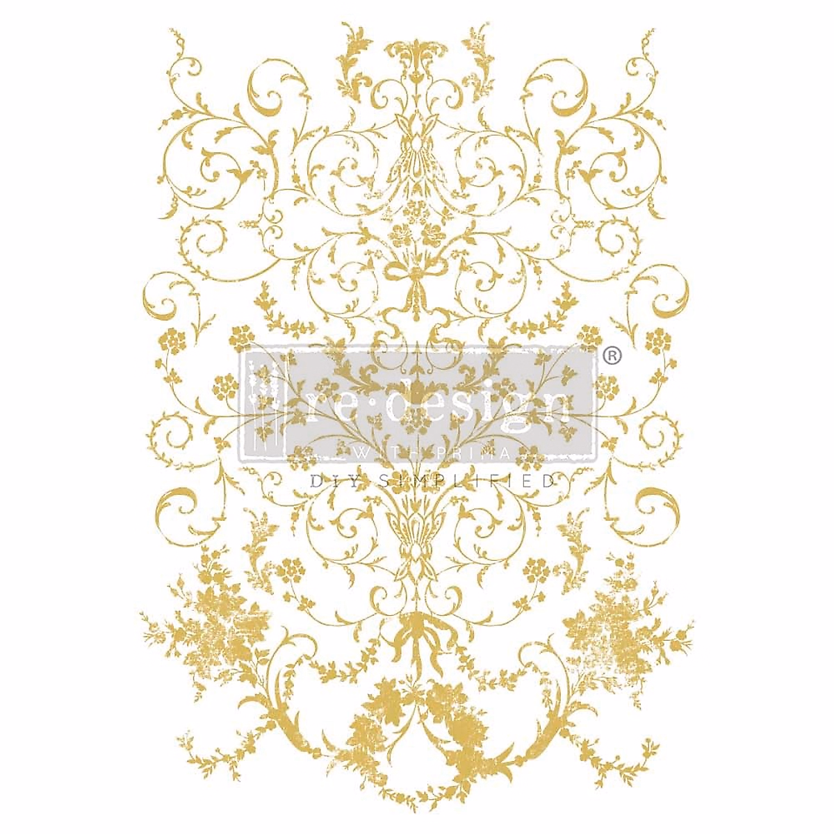 Prima Marketing Re-Design Gold Foil Kacha Decor Transfers-Manor Swirls RE665616