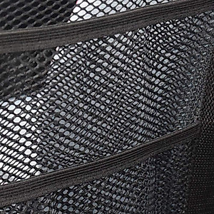 NEOUZA Car Mesh Organizer, Seat Back Net Bag, Barrier of Back seat Front Seat Pet Kids, Cargo Tissue Purse Holder, Driver Storage Netting Pouch SUV Minivan Pickup Truck Drive Safe (3-Layer)