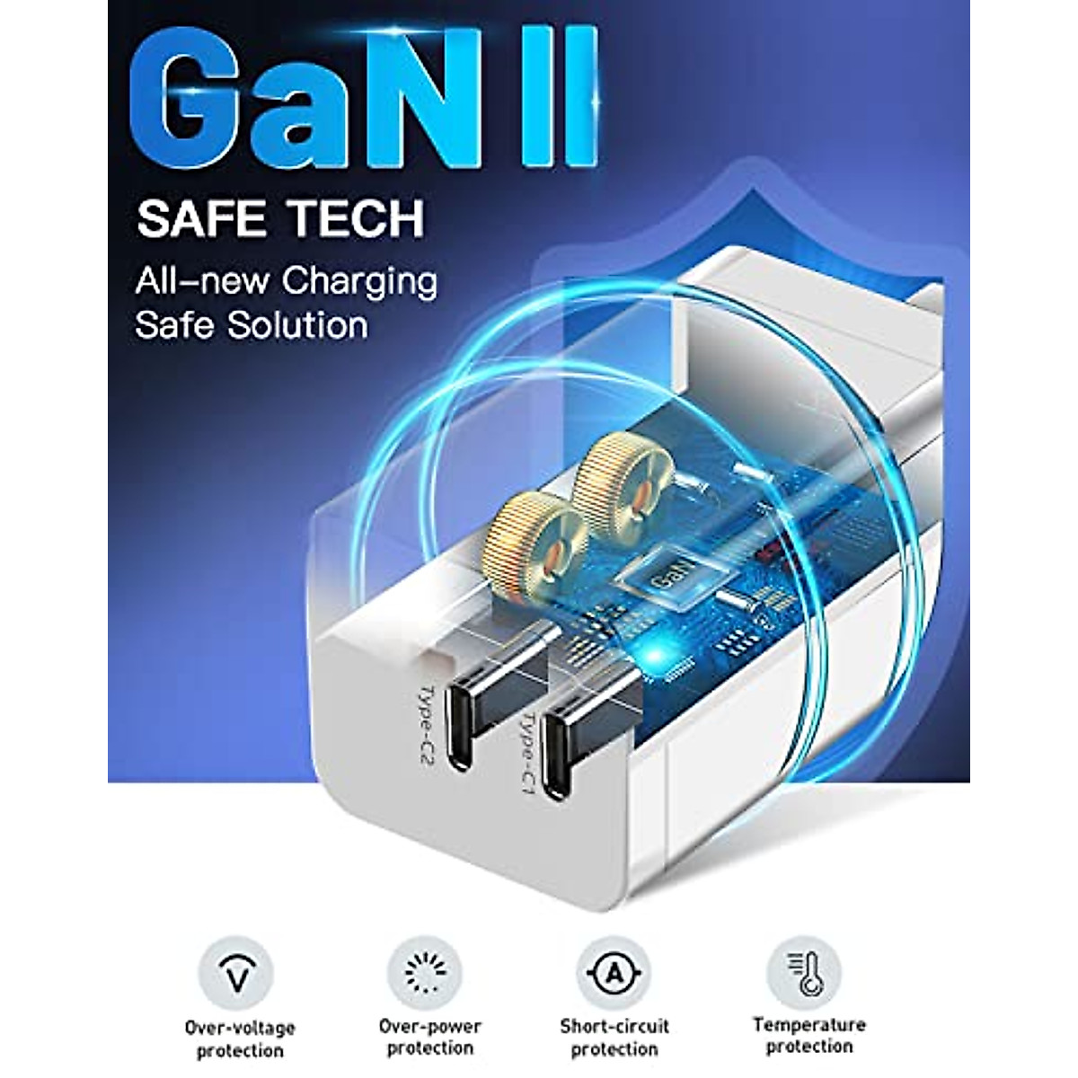 AICase 45W Super Fast USB-C Wall Charger,for Samsung Galaxy S22 Ultra,45 Watt Dual Type C Charging Block GaN Charger for Samsung S23/S22 Plus/S21/S20/Note 10/20/iPhone 14/iPad/MacBook