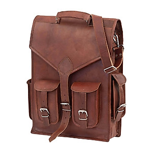 Shy Shy Let’s Touch The Sky 18" leather backpack Laptop Messenger Lightweight School Bag Rucksack Sling Men (13" (W) x 18" (H))