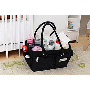 Everything Mary White Flower Deluxe Store and Tote - Storage Craft Bag Organizer for Crafts, Sewing, Paper, Art, Desk, Canvas, Supplies Storage Organization with Handles for Travel