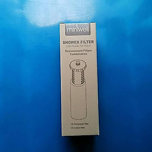 miniwell Shower Filter 720-Plus with replaceable cartridges, shower head filter with Double Filters, remove 99% chlorine (z-Replacement- Double filters)