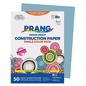 Prang (Formerly SunWorks) Construction Paper, Sky Blue, 9" x 12", 50 Sheets